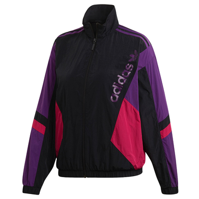 Adidas/阿迪达斯正品三叶草女子冬季复古拼接运动休闲夹克EC2175