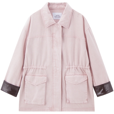 【商场同款】太平鸟巴恩风猎装夹克25尘粉色短外套女A1BBF3521