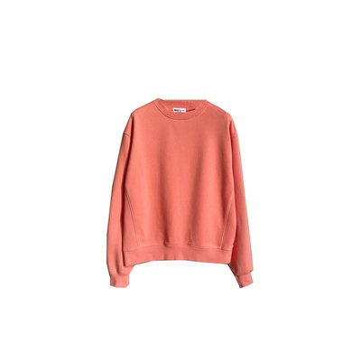 新款简约纯色圆领套头洗水棉卫衣