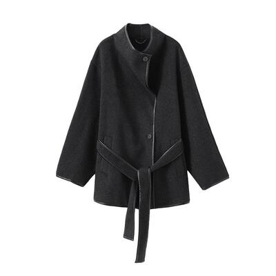 CHENXIAN羊绒羊毛混纺短款大衣