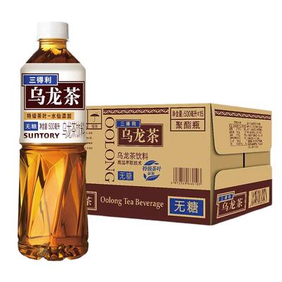 三得利乌龙茶无糖500ml*15瓶整箱批发特价0糖0脂肪大瓶茶饮料1250