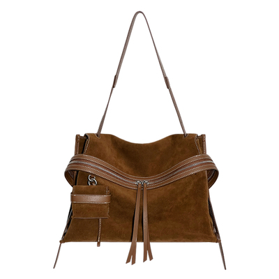 jpjclassic磨砂牛皮托特包女单肩斜挎邮差包城市风腋下包通勤软包