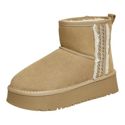 TATA他她绵绵靴冬季保暖雪地靴女靴厚底加绒短靴2024新款CDD01DD4