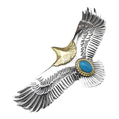 925纯银镶嵌松石点金ins风老鹰