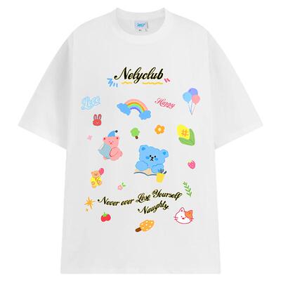 小尼力复古小熊短袖T恤