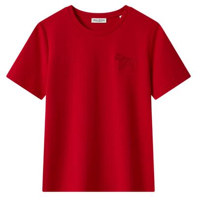 MOP小马刺绣短袖T恤女