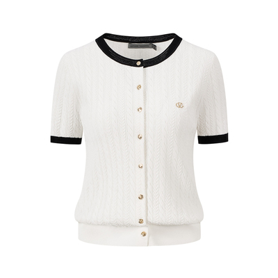 卓凡尼·华伦天奴针织圆领短T恤