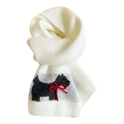 CKDH日系小狗系带针织围巾女