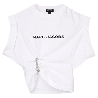 【新品】MARC JACOBS/莫杰 MJ 纯棉标志垂缝设计休闲短袖T恤上衣