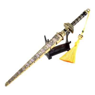 古代冷兵器金属武器伏魔锏八棱锏少林方楞铜锏混元锏亢龙锏模型