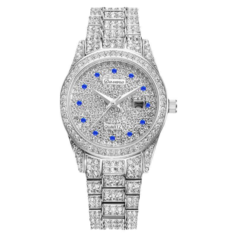 davena蒂玮娜奢华满天星手表女款钢带满钻正品品牌轻奢小众钢带表_虎窝淘
