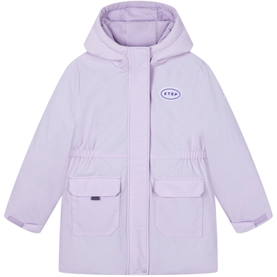 【商场同款】特步童装冬季款女童休闲羽绒服儿童运动中长款羽绒服