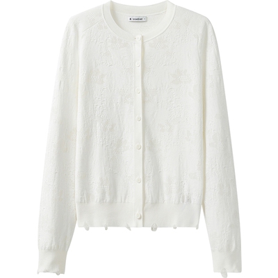 播商场同款宽松洋气提花针织开衫女春秋新品气质外套BDS1UD1244