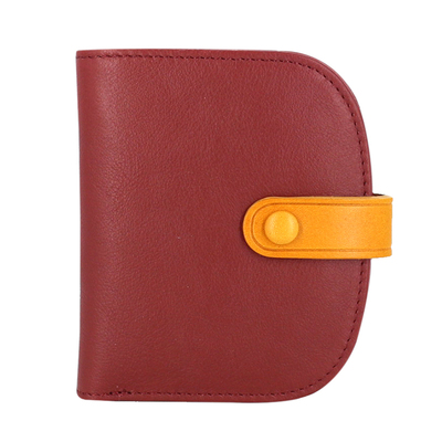 原创复古风撞色搭扣相片位零钱包