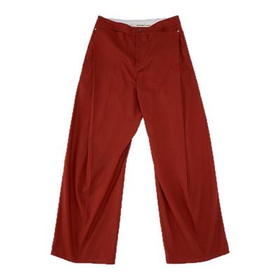 Medium Well 2025秋季新款伽马褶线弯刀裤女纯色气质休闲直筒长裤