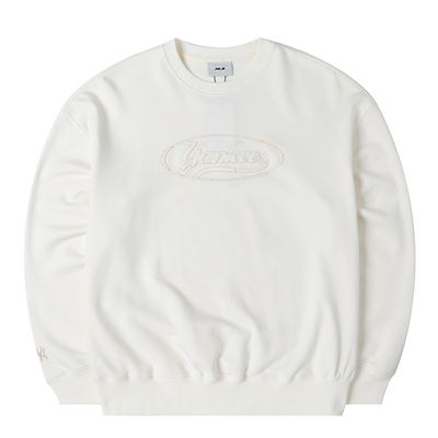 MLB圆领卫衣男女装2025款情侣学院风时尚纯色休闲套头衫3AMTV0551