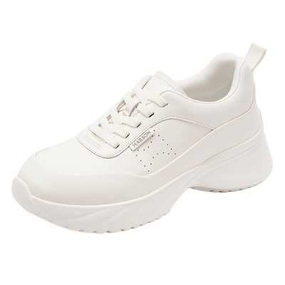 哈森时尚真皮厚底老爹鞋女舒适百搭休闲运动鞋2026新款HCS266116