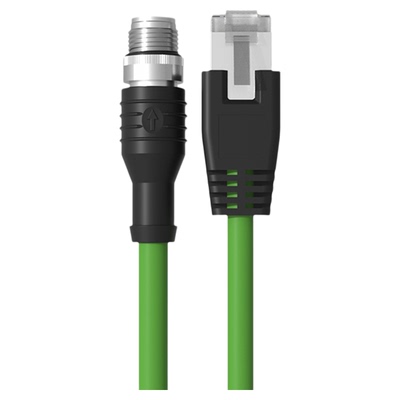 M12转RJ45带锁固定连接器8芯X型