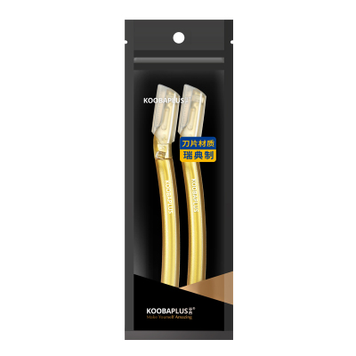 KOOBAPLUS谷芭修眉刀金色2支装