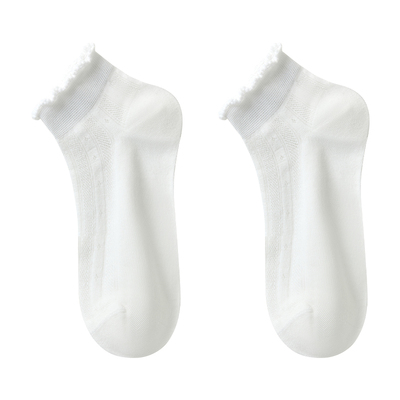 【超薄透气】白色花边短袜夏薄款