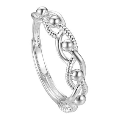 Dare买手店 T.MAJOR 缠绕编织小球纯银开口戒指简约百搭小众设计