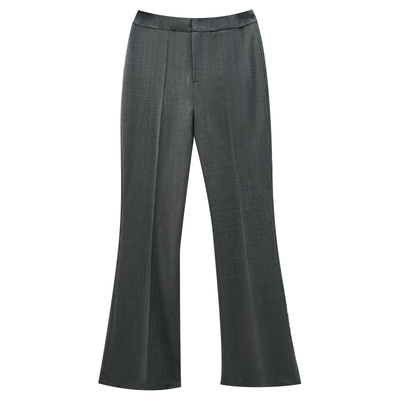 LadyJ进口弹力羊毛微喇西装裤