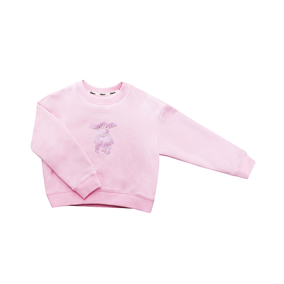 Qimoo/淇木冬季新款童装女童料烫钻工艺加绒卫衣套装QCL4TP316C