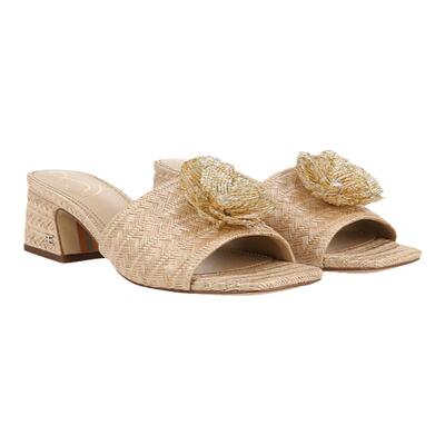 SAMEDELMAN春夏一字带粗跟拖鞋