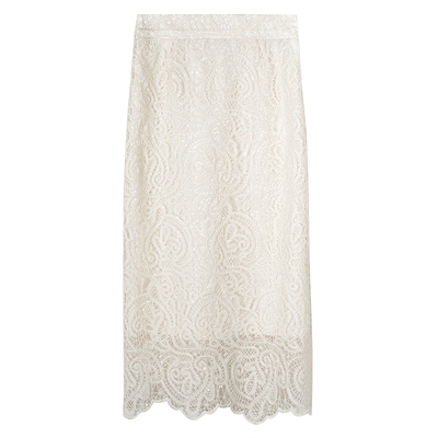 米思阳高级感高腰蕾丝半身裙