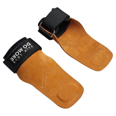 助力带牛皮单杠健身手套护腕硬拉