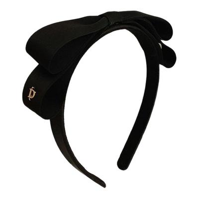 高级感减龄缎面黑色蝴蝶结高颅顶发箍法式丝带黑色压发头箍发卡女