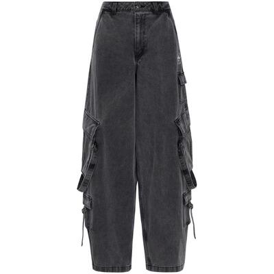 【自营】Adidas阿迪达斯女三叶草牛仔裤宽松工装休闲运动裤KU9535