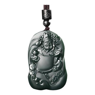 和田玉塔青细料财神真品支持复检