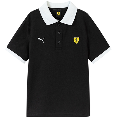 【法拉利系列】PUMA彪马童装夏季新款儿童短袖T恤翻领撞色赛车风