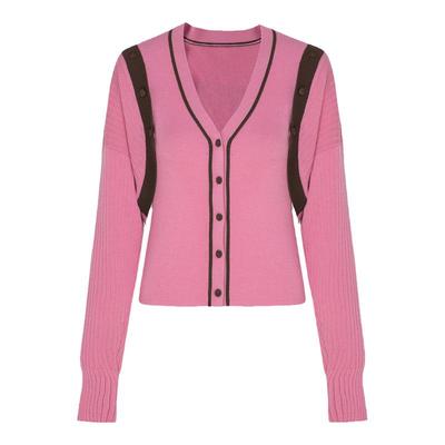 商场同款羊毛v领撞色HPLY