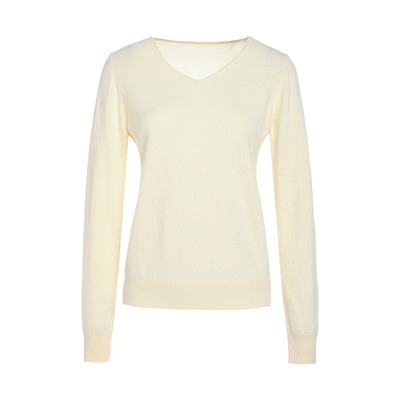 JESSIE温婉V领羊绒衫纯色打底衫