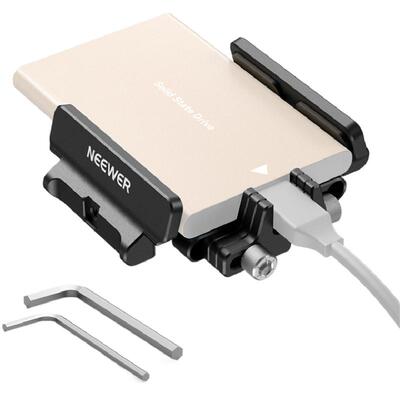 NEEWER纽尔通用SSD固态硬盘夹单反微单相机热靴冷靴支架手机兔笼拓展充电宝固定夹适用闪迪三星T5/T7日立
