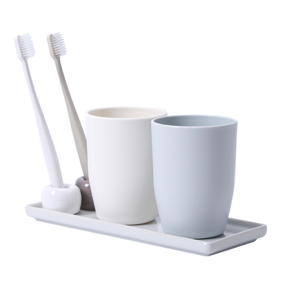洗手间陶瓷托盘牙刷漱口杯置物架