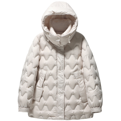 高级感休闲风遮肉连帽立领羽绒服