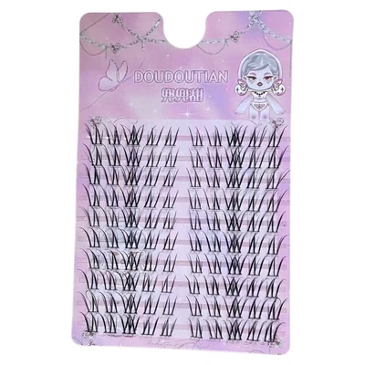 微微斜飞的开花睫毛！兜兜甜白玉兰眼假睫毛轻漫画嫁接感免胶分段