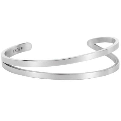 简约风微笑开口可调节钛钢手镯