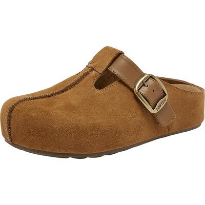 百思图春季新款包头勃肯半拖女鞋