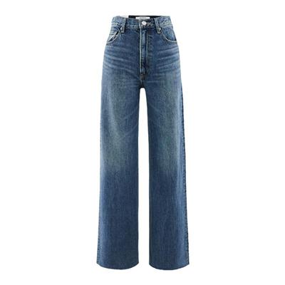 MOUSSY休闲风抓纹毛边直筒牛仔裤