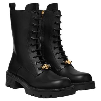 【季末优惠】VERSACE/范思哲 女士Vagabond系带皮靴