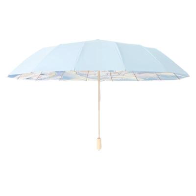圣比托16骨雨伞女折叠加大抗风晴雨两用太阳伞防晒防紫外线遮阳伞