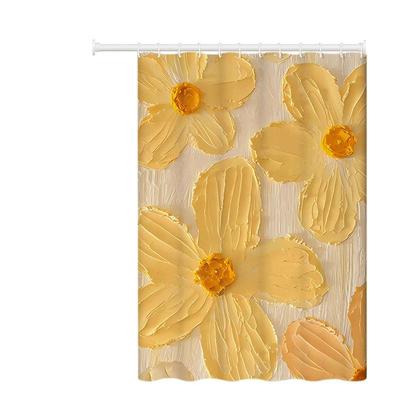 赠送C环和伸缩杆浴室防水帘