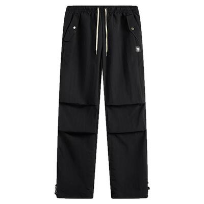 李宁正品反伍BADFIVE男子防泼水宽松直筒伞兵裤运动长裤AYKV099