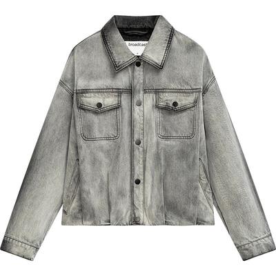 【商场同款】播做旧牛仔短外套女2024新款时髦夹克上衣BDR1WD0228