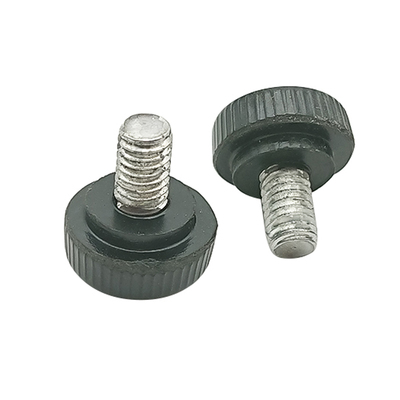 黑色圆形塑料头部直径手拧螺丝