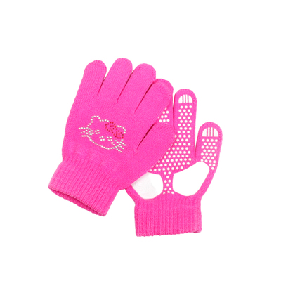 儿童溜冰针织烫钻加厚防滑手套